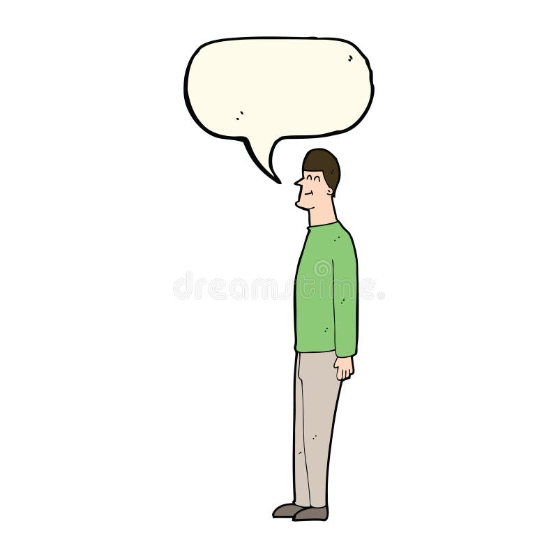 Cartoon Tall Man with Speech Bubble Stock Illustration - Illustration ...