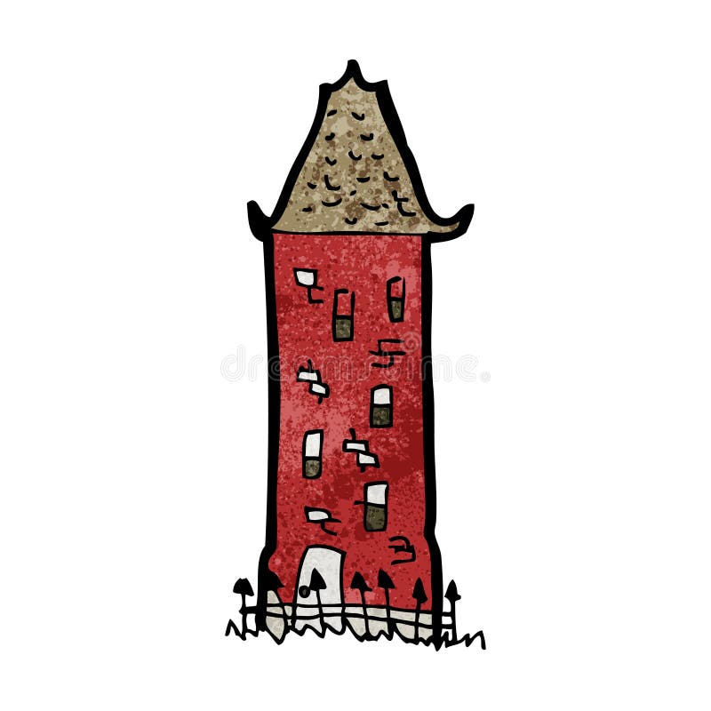 Cartoon tall old building stock vector. Illustration of doodle - 38089958