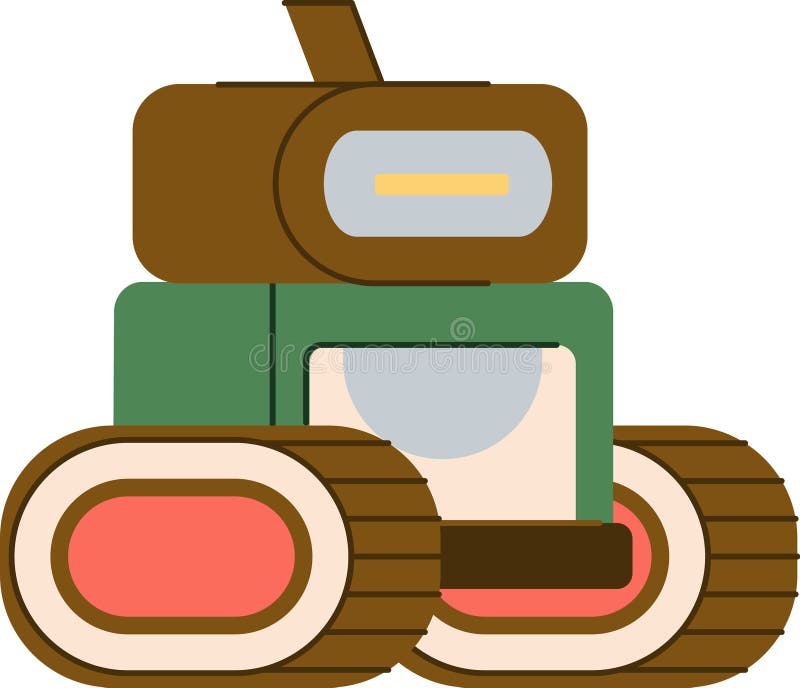 Cartoon Tank Robot with Treads Stock Illustration - Illustration of ...