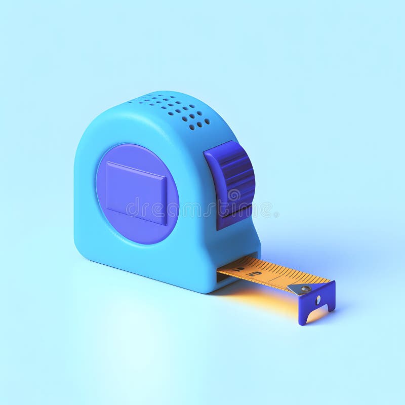 Cartoon Tape Measure on Blue Background Stock Illustration ...