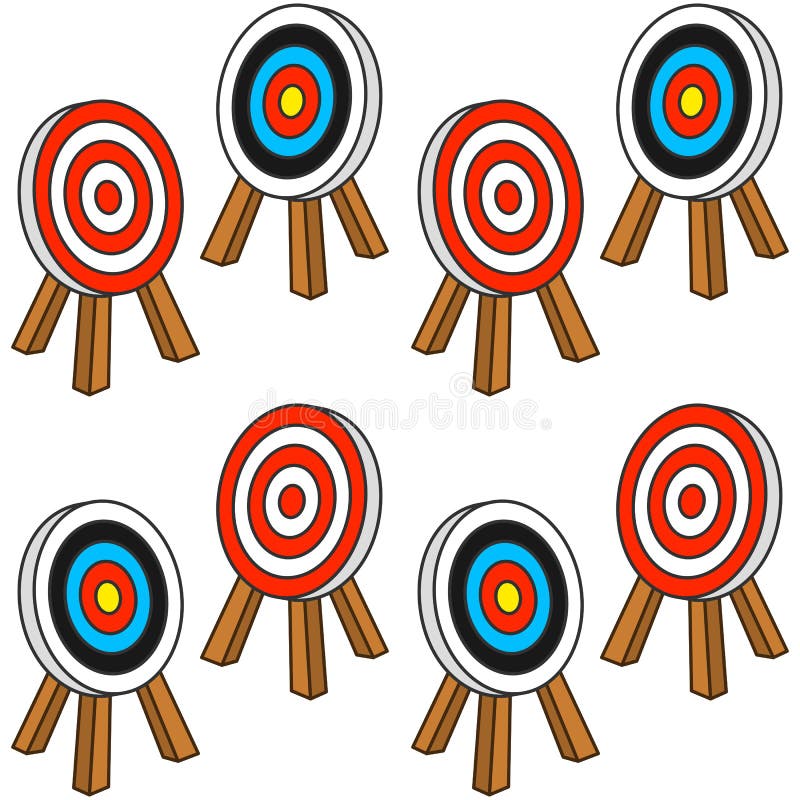 Cartoon Target Seamless Pattern Stock Vector - Illustration of archery ...