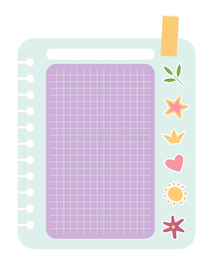 Cartoon Task Planner Element Isolated. Cute Paper Sticky Note, To Do ...