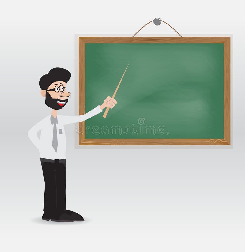 Cartoon Teacher with Chalkboard Stock Vector - Illustration of ...