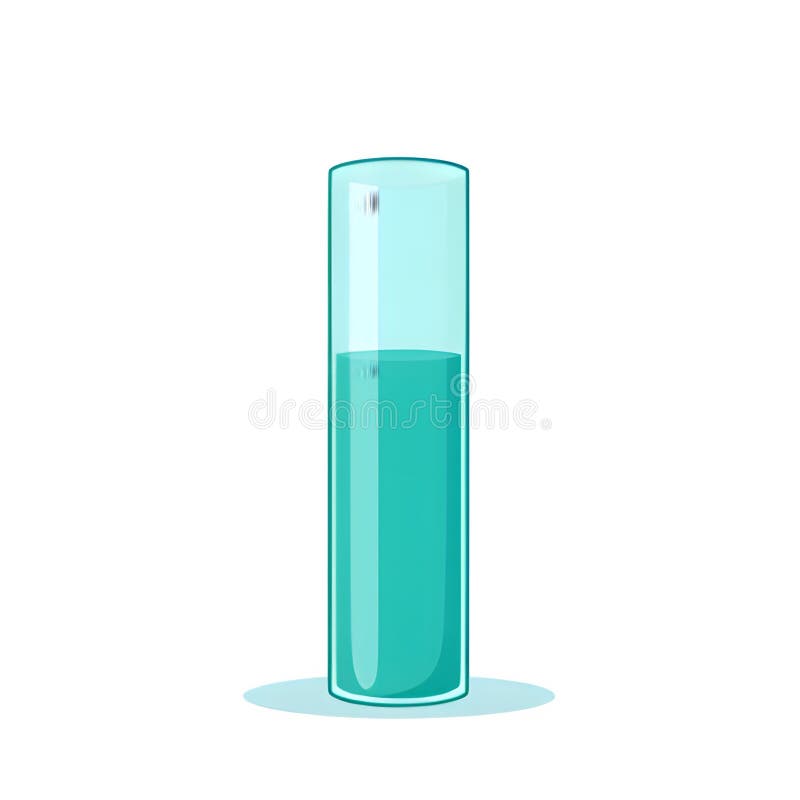 Cartoon Teal Graduated Cylinder Outline Stock Illustration ...