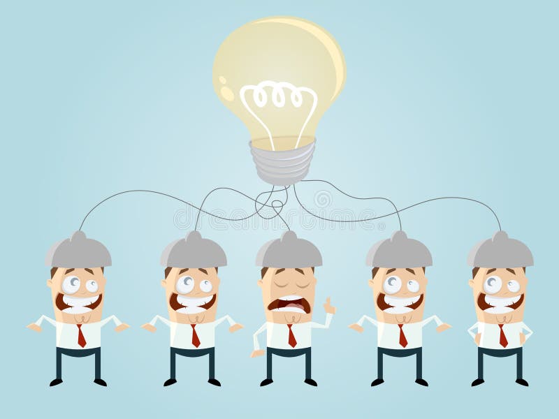 Cartoon Team Is Brainstorming Stock Vector - Illustration of character ...