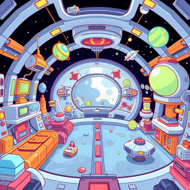 A Cartoon Tech Unique Design Stock Illustration - Illustration of room ...