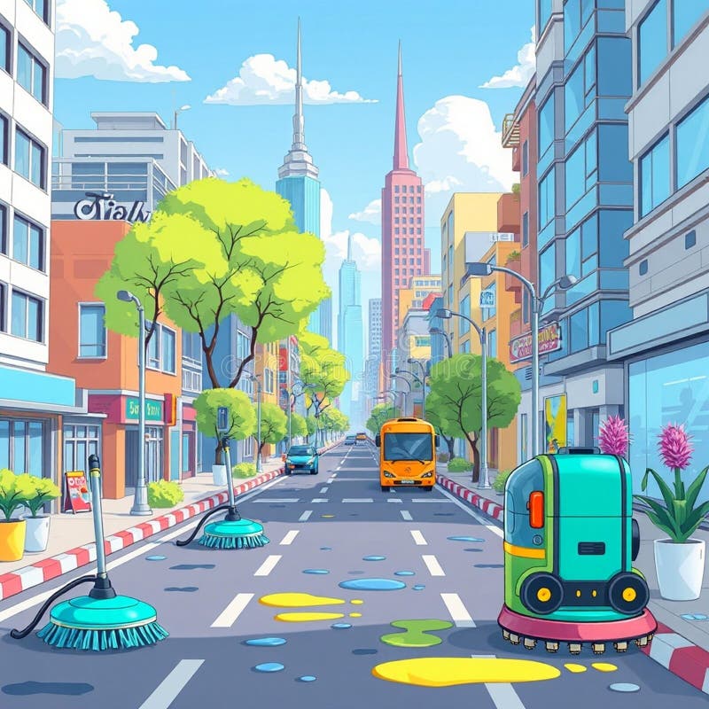 A Cartoon Tech Unique Design Stock Illustration - Illustration of ...