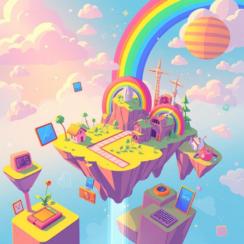 Cartoon tech stock vector. Illustration of modernity - 25409989