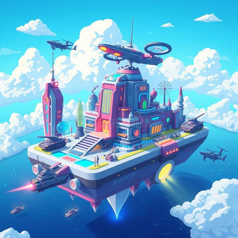 A Cartoon Tech Unique Design Stock Illustration - Illustration of ...