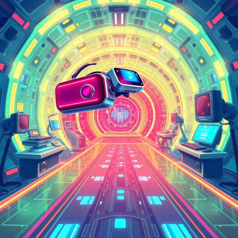 A Cartoon Tech Unique Design Stock Illustration - Illustration of ...