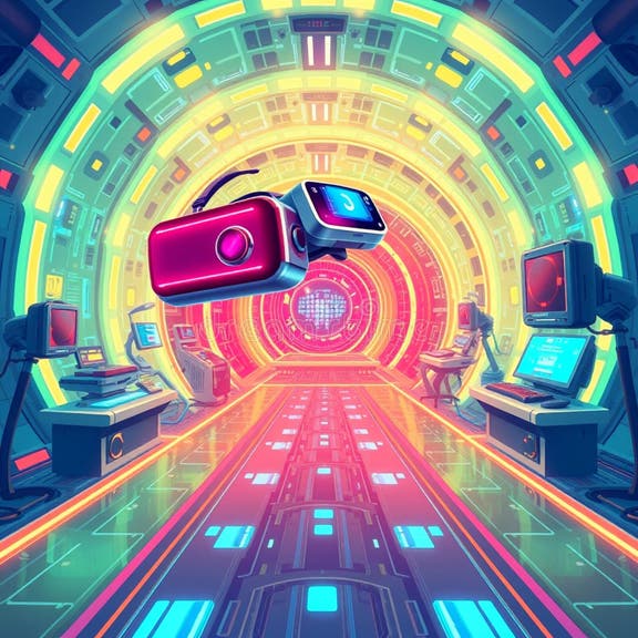 A Cartoon Tech Unique Design Stock Illustration - Illustration of ...