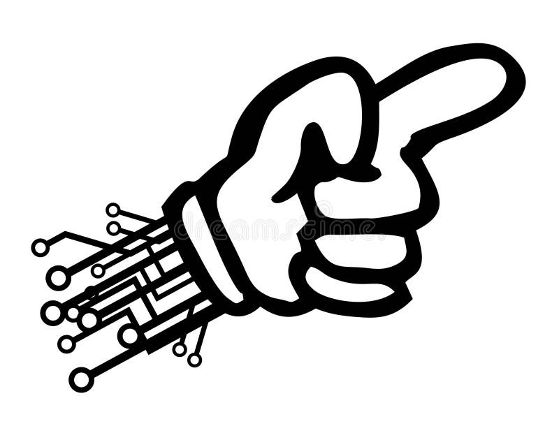 Cartoon tech hand pointing stock vector. Illustration of progress ...
