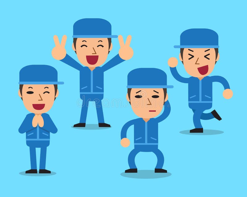 Cartoon Technician Character Poses Stock Illustrations – 149 Cartoon ...