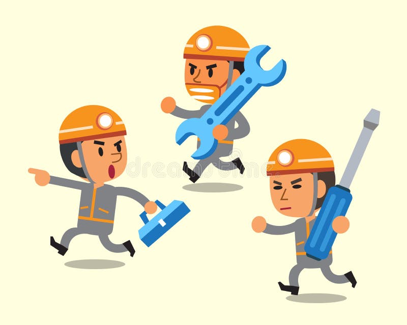 Cartoon technician team stock vector. Illustration of modern - 62512424