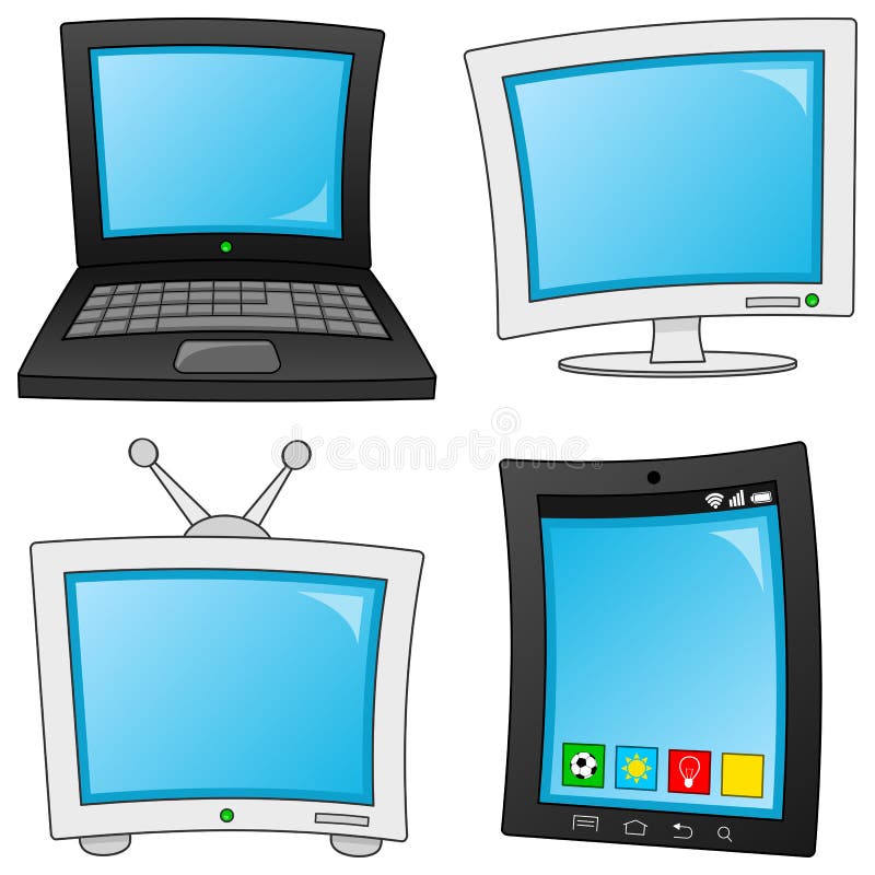 Computer Monitor Cartoon Character Stock Vector - Illustration of eyes ...