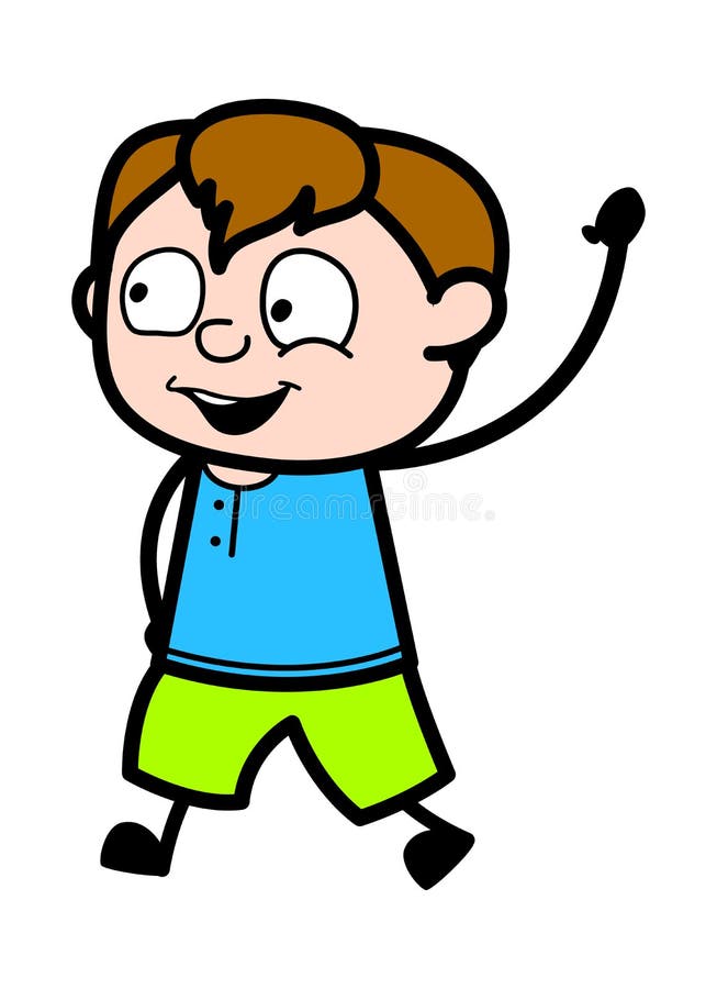 Cartoon Teen Boy Saying Hello Stock Illustration - Illustration of ...