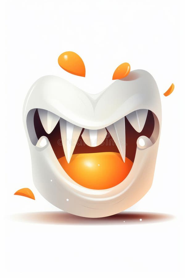 Cartoon Teeth of a Ghost. Halloween Illustration. Stock Illustration ...