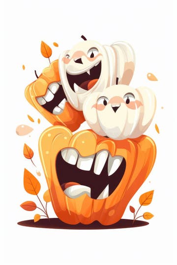Cartoon Teeth of a Ghost. Halloween Illustration. Stock Illustration ...