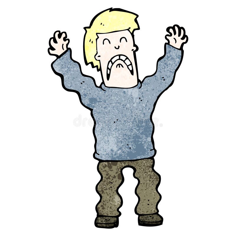 Cartoon terrified man stock vector. Illustration of textured - 38046764