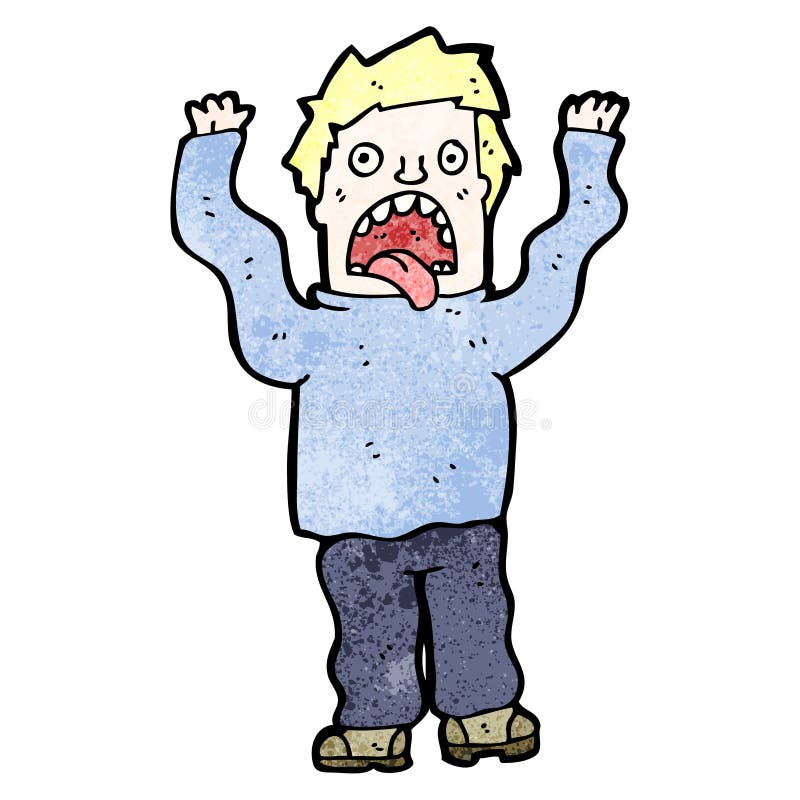 Cartoon terrified man stock vector. Illustration of character - 38059522