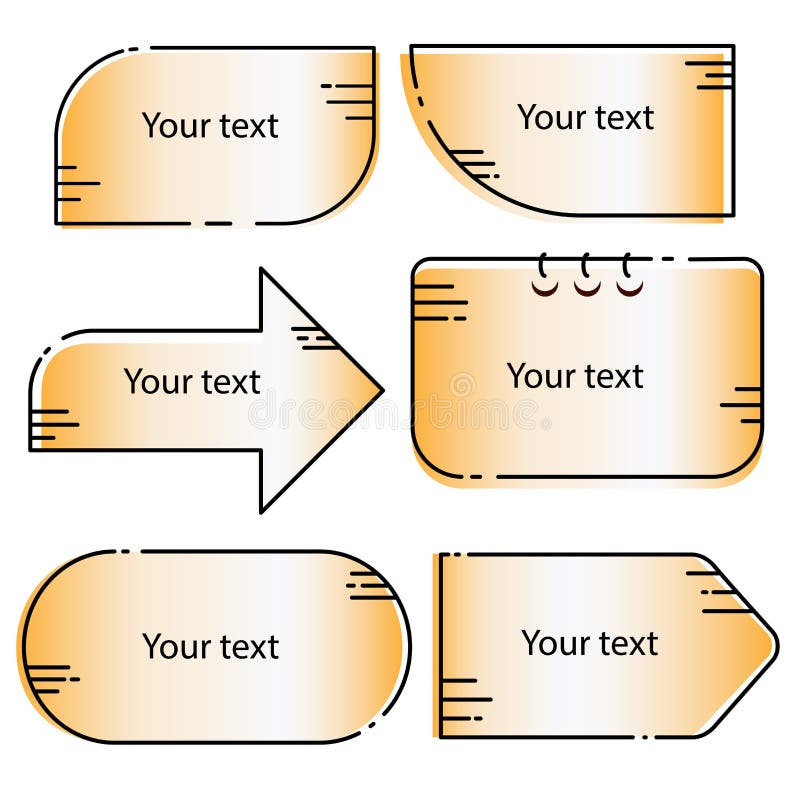 Set Of Cartoon Text Boxes With Arrow Shape Stock Vector - Illustration ...