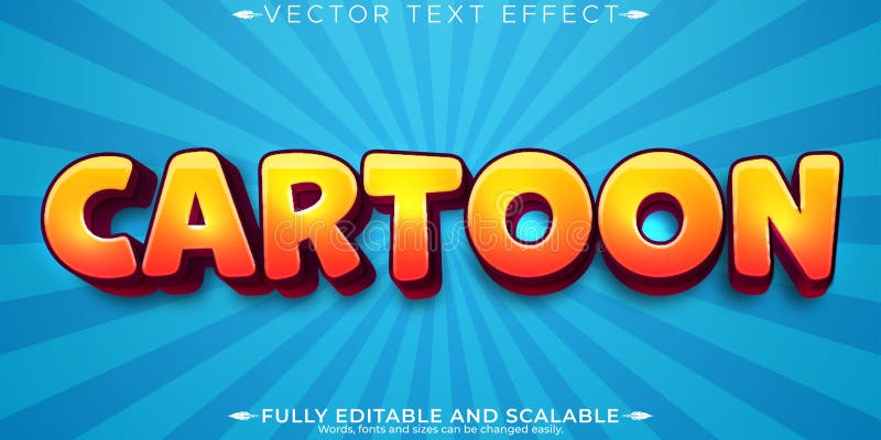 Cartoon Text Effect, Editable Comic and Kids Text Style Stock Vector ...