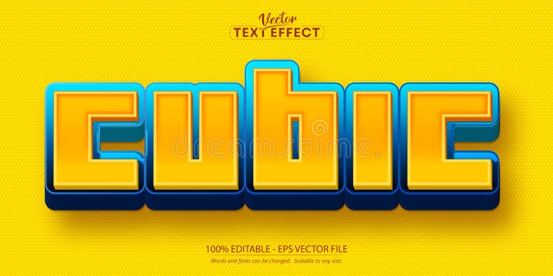 Cartoon Text Effect, Editable Cubic Text and Comic Text Style Stock ...
