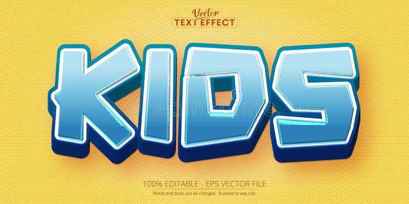 Cartoon Text Effect, Editable Kids Text and Comic Text Style Stock ...