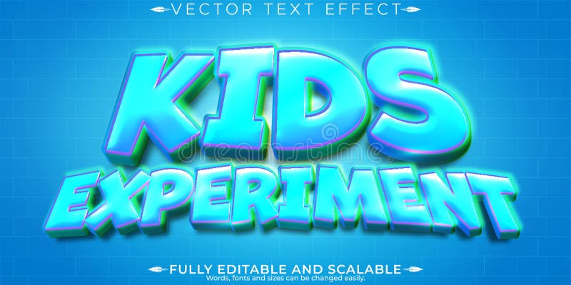 Cartoon Text Effect, Editable Kids and Science Text Style Stock Vector ...
