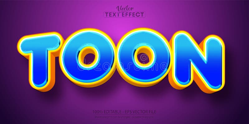 Cartoon Text Effect, Editable Toon Text and Comic Text Style Stock ...