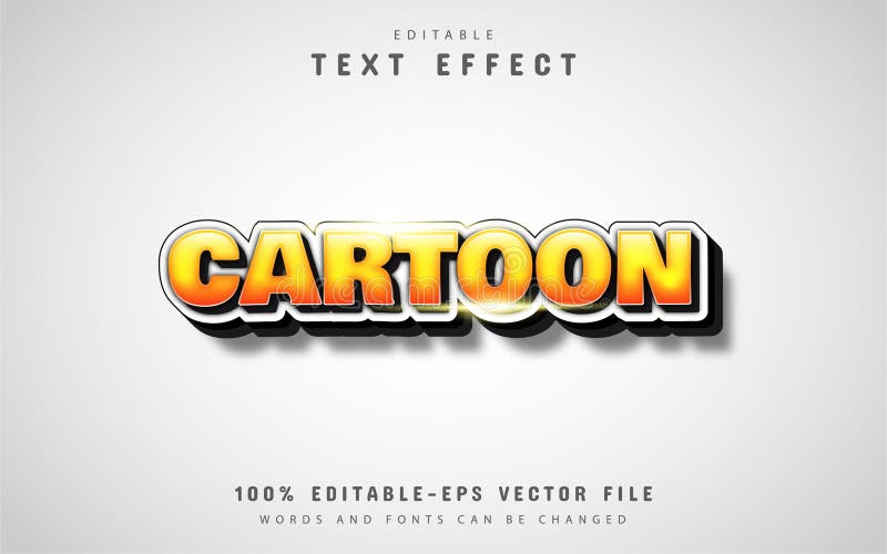 Cartoon Text Orange Gradient Text Effect Stock Vector Illustration