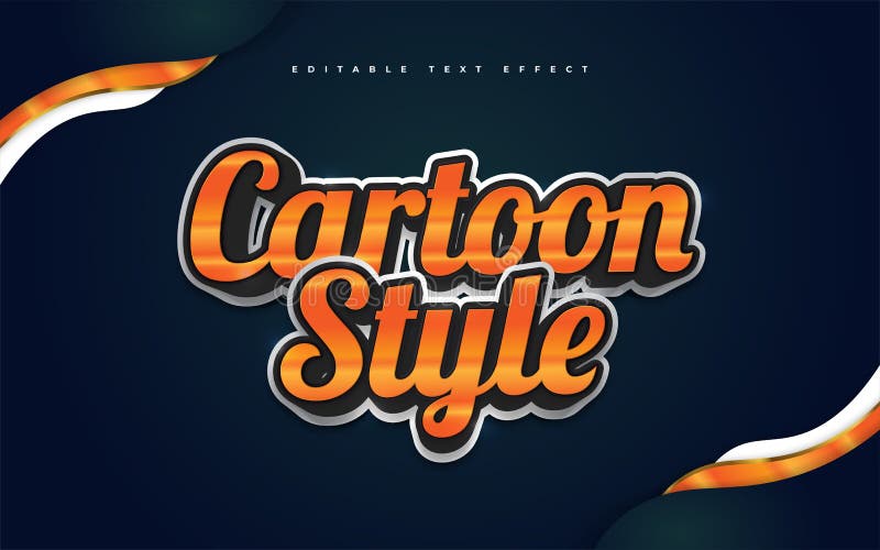 Cartoon Text Style in Orange and White. Editable Text Style Effect ...