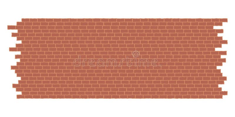 Cartoon Texture Pattern of Orange Brick Wall Part. Stock Illustration ...