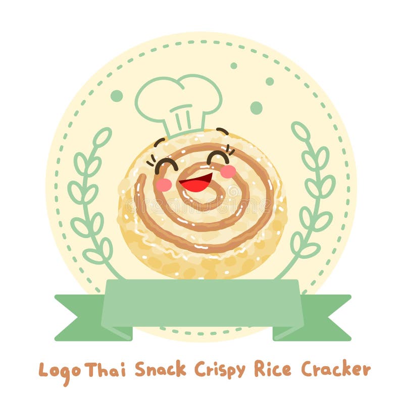 Cartoon Thai Snack Crispy Rice Cracker Stock Vector - Illustration of ...