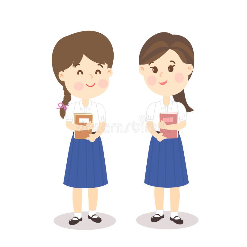 Cartoon Thai Students Character Vector. Stock Vector - Illustration of ...