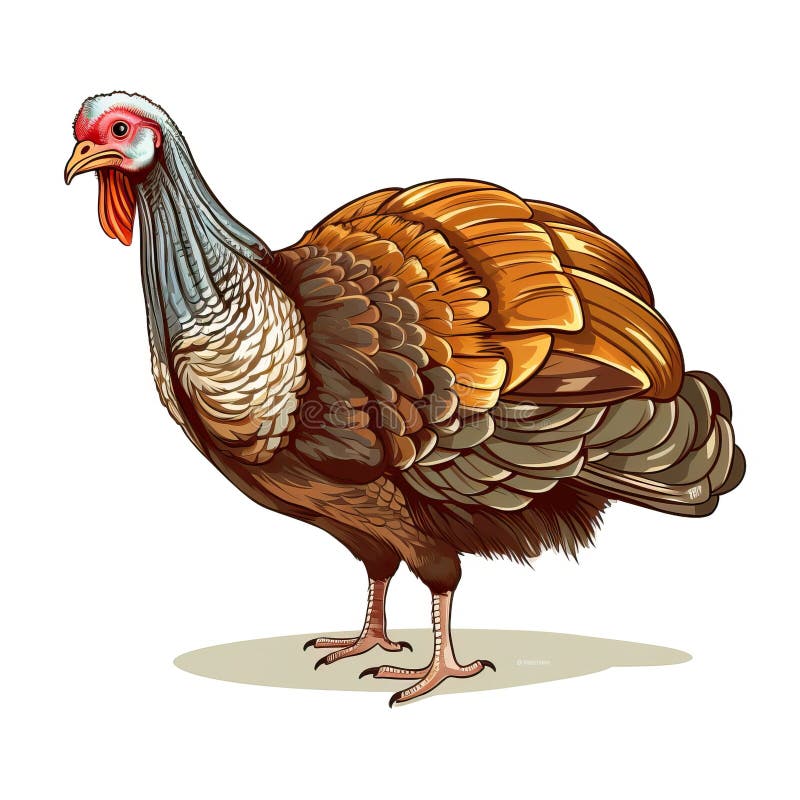 Cartoon Thanksgiving Turkey Isolated on White Background High Quality ...
