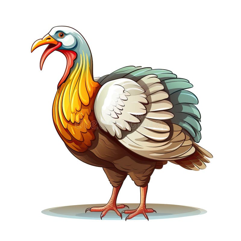 Cartoon Thanksgiving Turkey Isolated on White Background High Quality ...