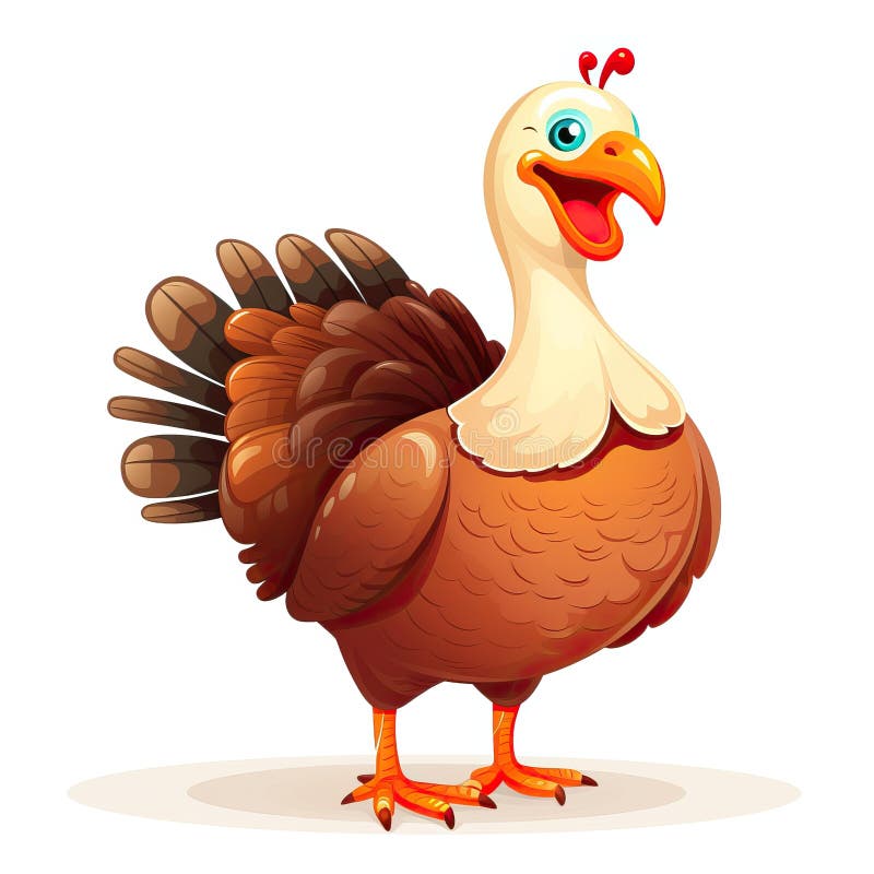 Cartoon Thanksgiving Turkey Isolated on White Background High Quality ...