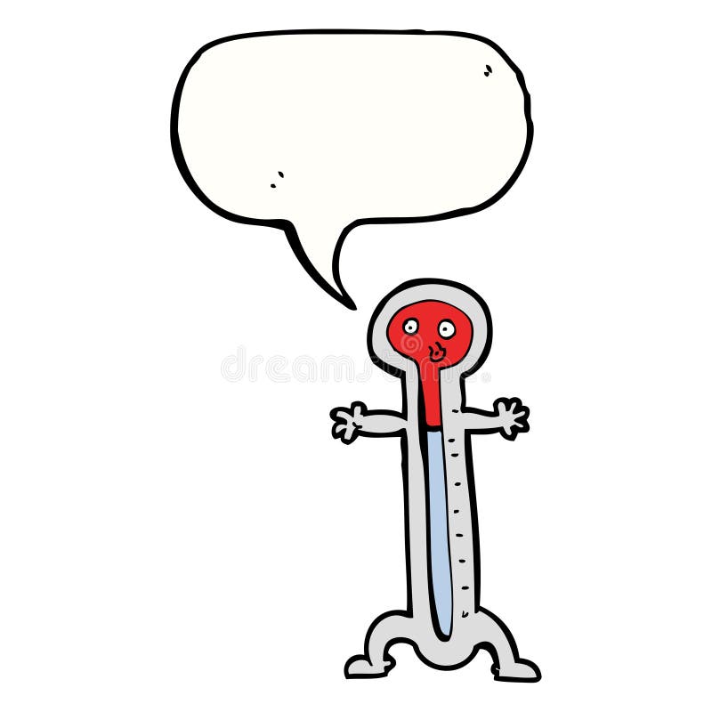 Cartoon Thermometer with Speech Bubble Stock Illustration ...