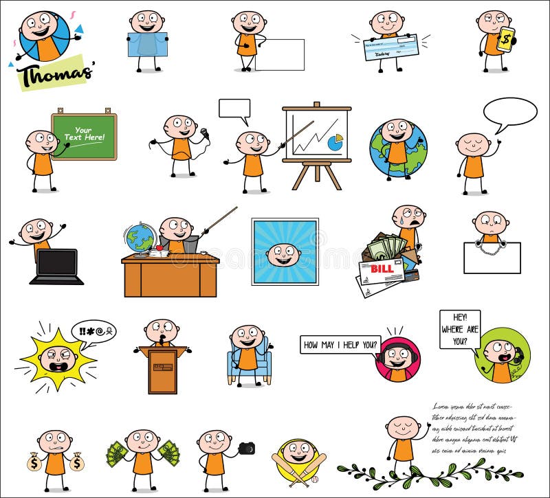 Cartoon Thief - Collection of Various Concepts Vector Illustrations ...