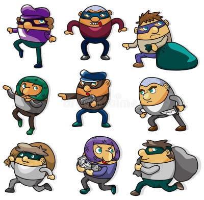 Cartoon thief icon stock vector. Illustration of looting - 18090521