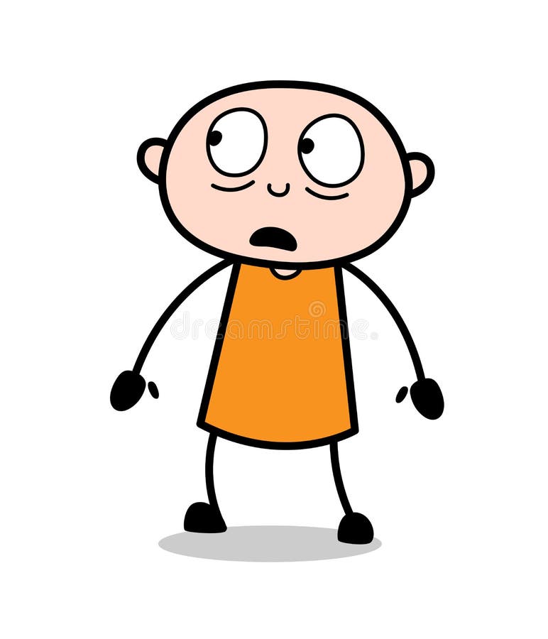 Worried Face with Open Mouth - Cute Cartoon Kid Vector Stock ...