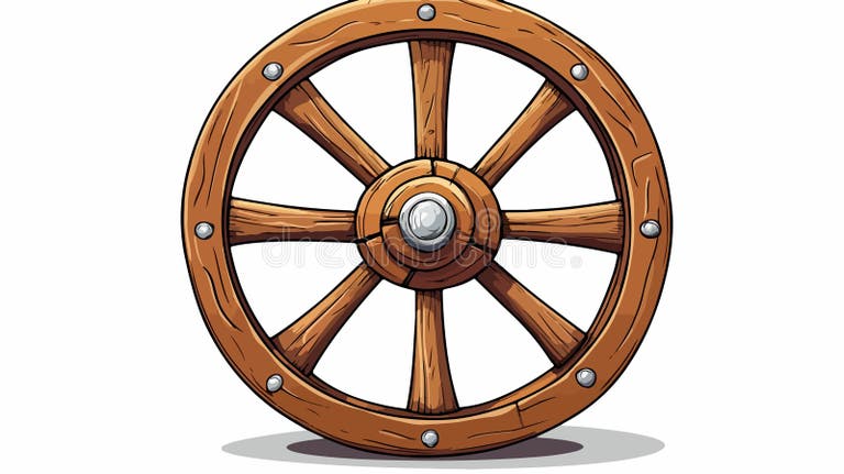 Cartoon Thin Vector Illustration of Colorful Cart Wheel for Design ...