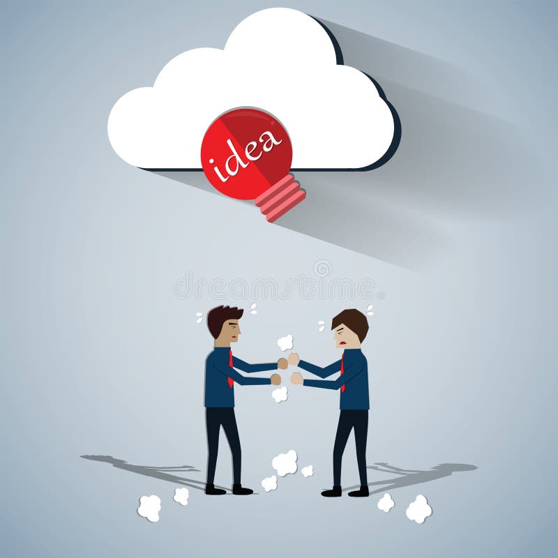 Cartoon Thinking Process,Businessmen are Fighting for the Owner of ...