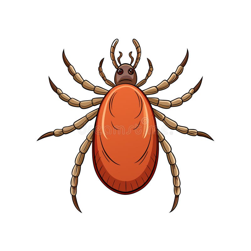 Cartoon Tick on a White Background, Vector Illustration Stock Image ...