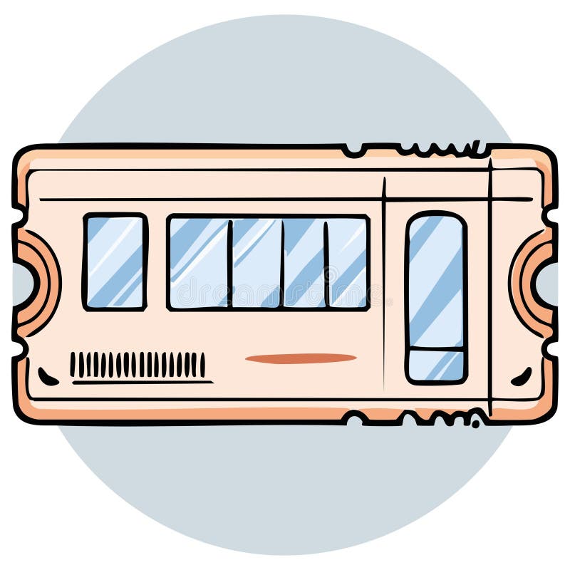 Cartoon Ticket with Multiple Windows and Perforated Edges, Isolated on ...