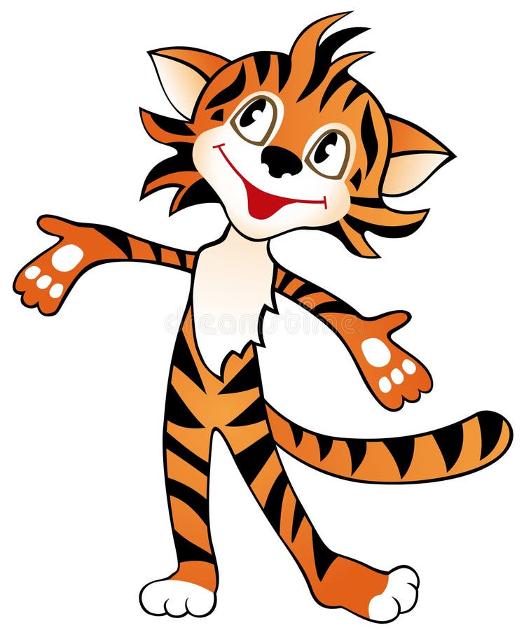 Cartoon tiger stock vector. Illustration of tiger, graduate - 11483516