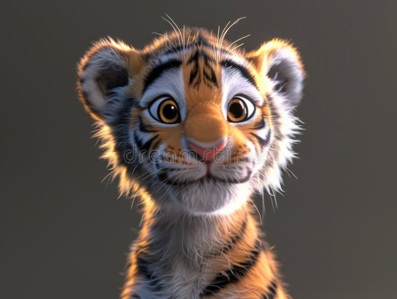Cartoon Tiger with a Big Smile on Its Face Stock Image - Image of ...