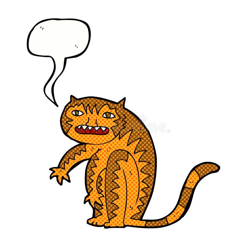 Cartoon Tiger with Speech Bubble Stock Illustration - Illustration of ...