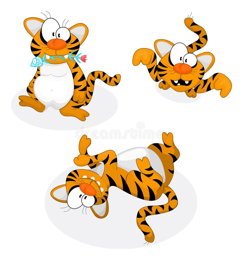 Cartoon tigers stock vector. Illustration of funny, predator - 11401474